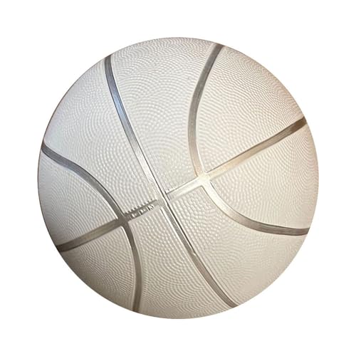 BESTSOCCERBUYS.COM All White Plain Basketball Ball for Autographs Signing Leisure Play Full Size 7