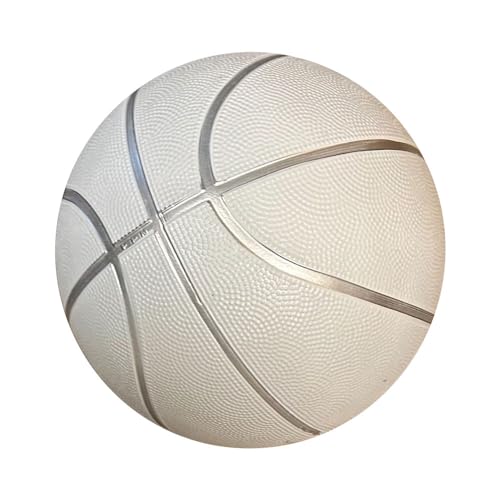 BESTSOCCERBUYS.COM All White Plain Basketball Ball for Autographs Signing Leisure Play Full Size 7