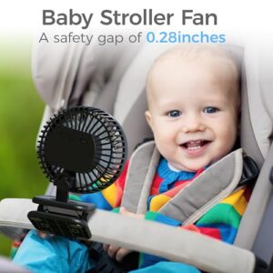 6'' Clip On Fan,10000mAh Battery Operated Desk Fan,360° Rotation Stroller Fan,Max 53H Working Time Rechargeable USB Fan,4 Speeds Personal Fan with Sturdy Clamp for Golf Cart Office Outdoor Treadmill