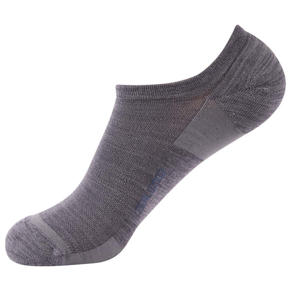 ZEAL WOOD Merino Wool No Show Running Socks for Men Women Womens Mens Hiking Socks Women Men Moisture Wicking Wool Ankle Athletic Socks Tennis Golf Non Slip Socks Low Cut Wool Socks 3 Pairs-Grey M