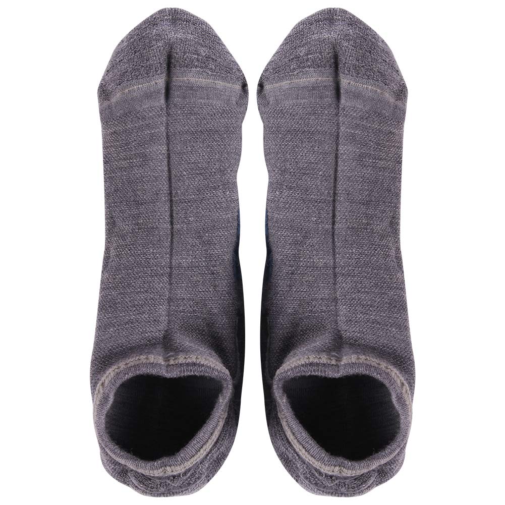 ZEAL WOOD Merino Wool No Show Running Socks for Men Women Womens Mens Hiking Socks Women Men Moisture Wicking Wool Ankle Athletic Socks Tennis Golf Non Slip Socks Low Cut Wool Socks 3 Pairs-Grey M