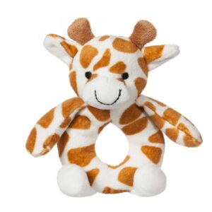 apricot lamb baby lovey giraffe soft rattle toy, plush stuffed animal for newborn soft hand grip shaker over 0 months (yellow giraffe, 6 inches)