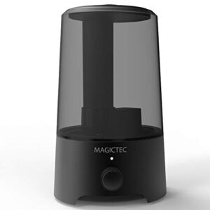 cool mist humidifier, magictec 2.5l bedroom essential humidifier diffuser, baby humidifier with adjustable mist output, auto shut off, super quiet 360° nozzle- lasts up to 24 hours black