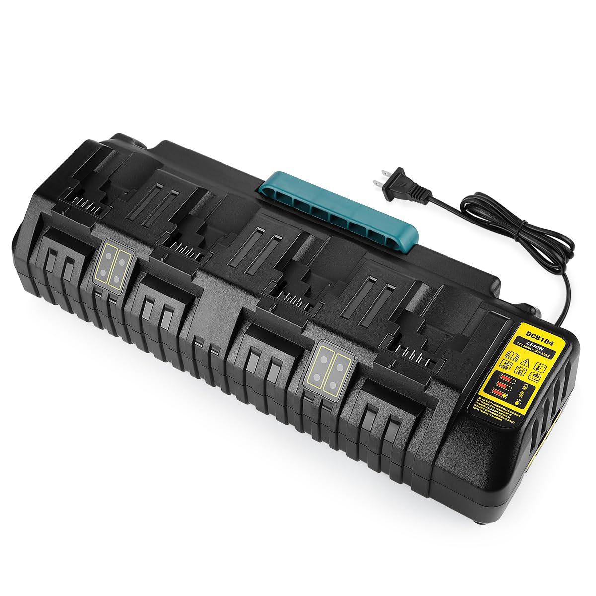 Bakipante DCB104 20V Quick Charger Replacement for Dewalt 4-Port12V~20V MAX Multi Battery Charger Station Fast Charger DCB118 Compatible with Dewalt Batteries DCB203 DCB204 DCB206 DCB201