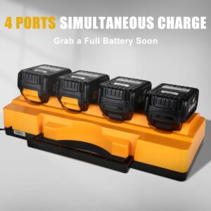 Bakipante DCB104 20V Quick Charger Replacement for Dewalt 4-Port12V~20V MAX Multi Battery Charger Station Fast Charger DCB118 Compatible with Dewalt Batteries DCB203 DCB204 DCB206 DCB201