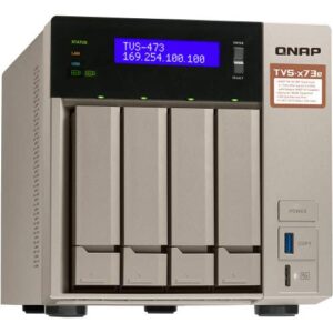 qnap turbo nas tvs-473e nas storage, amd rx-421bd, 32gb ddr4, 2tb ssd for ultra fast storage, 16tb hdd, radeon r7 graphics, raid, qts 4.3 operating system