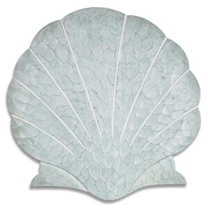 t.i. design hand-carved coastal seafoam scallop shell beach wall decor