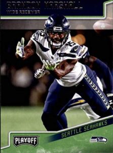 2018 panini playoff football #181 brandon marshall seattle seahawks official nfl trading card