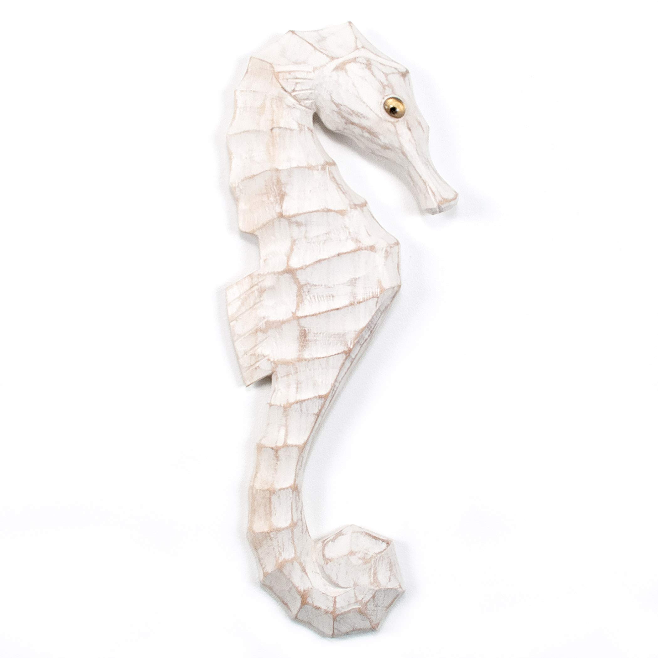 T.I. Design Coastal Seahorses Pair White Wash Wall Art