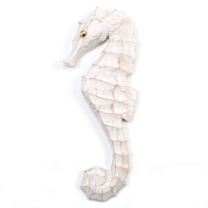 T.I. Design Coastal Seahorses Pair White Wash Wall Art