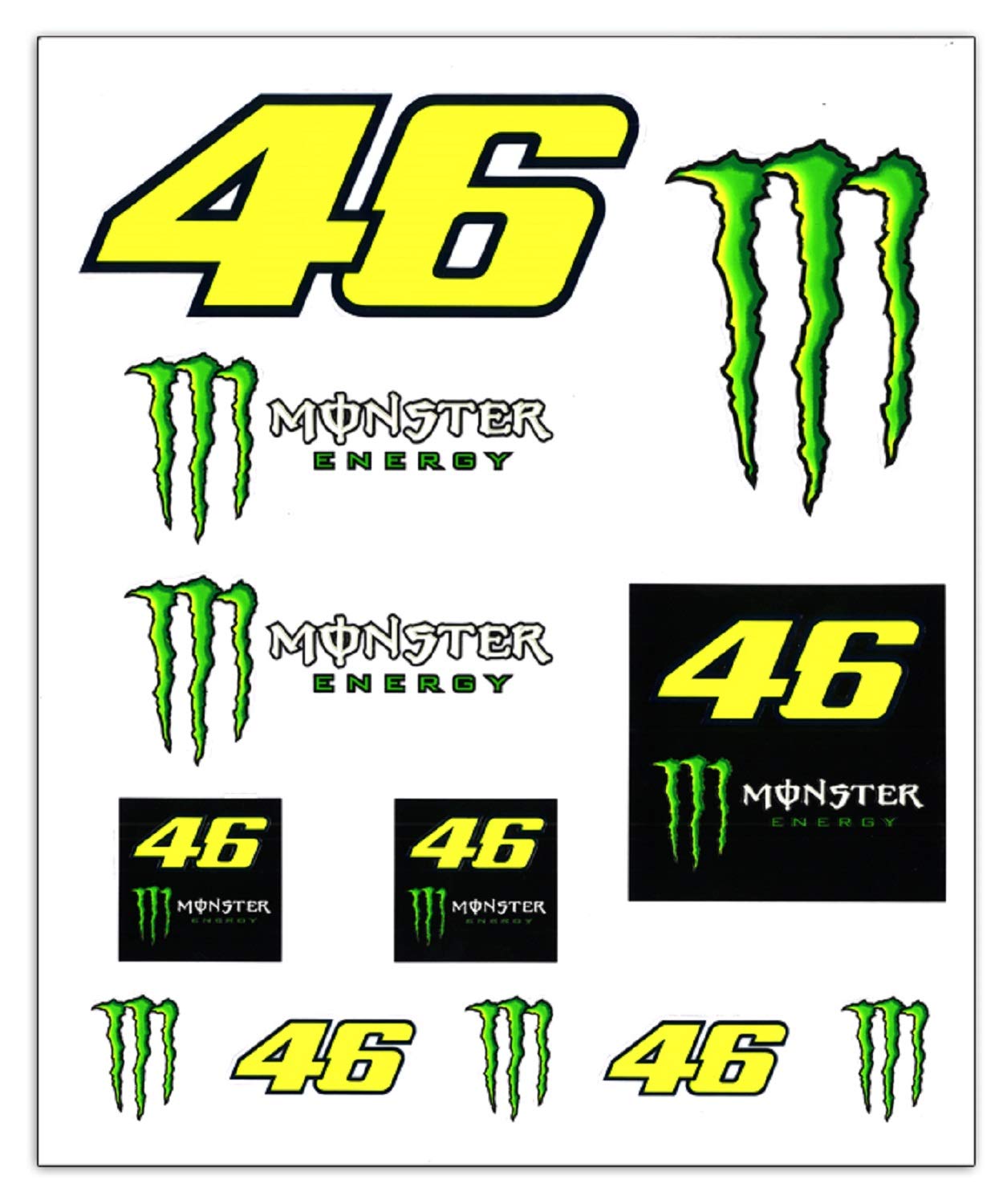 Valentino Rossi Stickers Set Large Monster VR46 One Size,Multi,Unisex