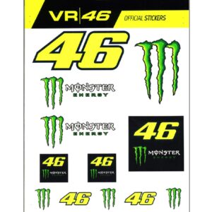 Valentino Rossi Stickers Set Large Monster VR46 One Size,Multi,Unisex