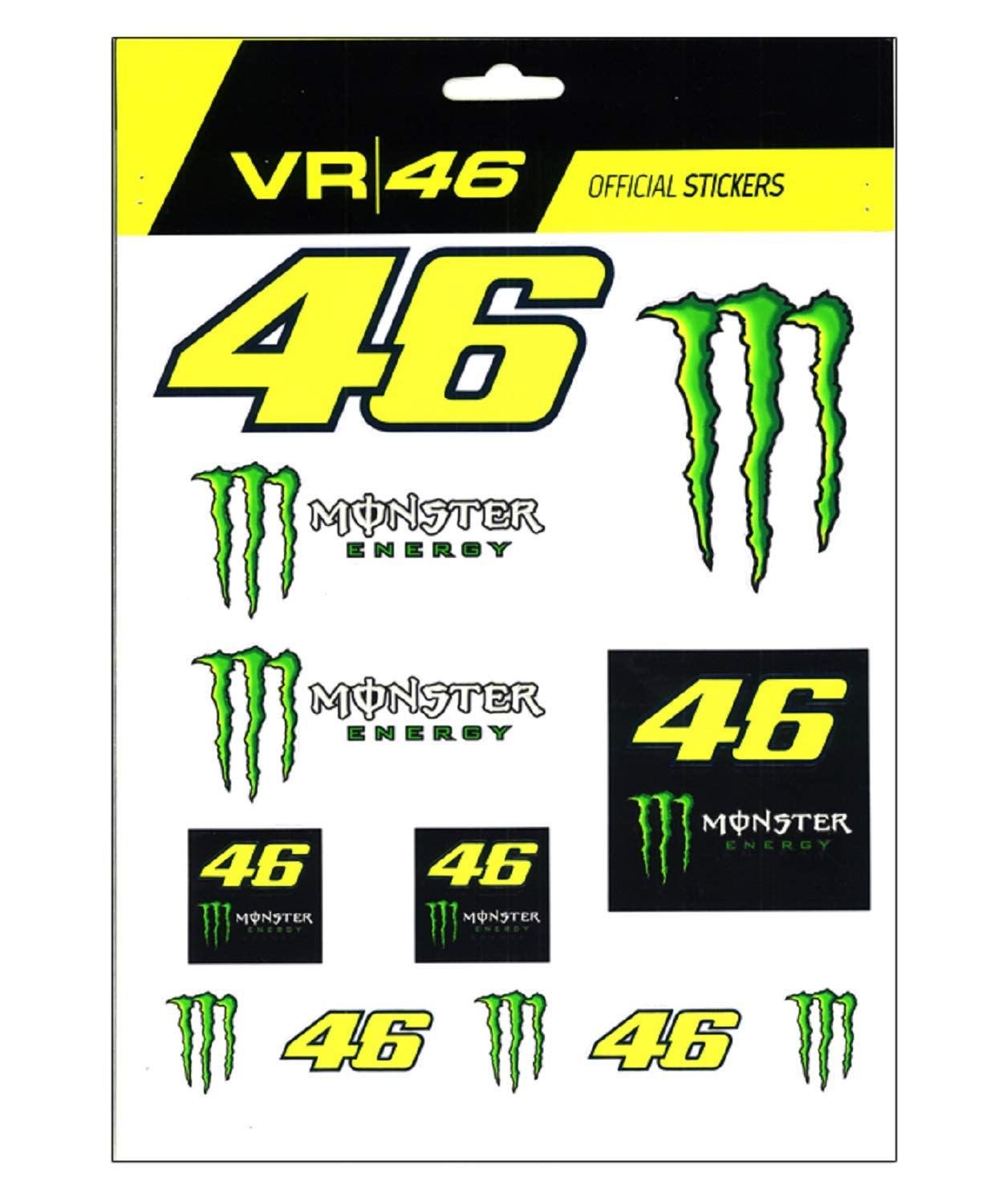 Valentino Rossi Stickers Set Large Monster VR46 One Size,Multi,Unisex