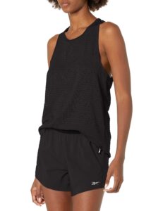 reebok training supply perforated racerback tank top, black, xs