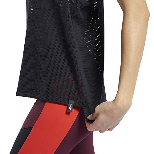 Reebok Training Supply Perforated Racerback Tank Top, Black, XS