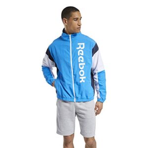 reebok training essentials linear logo full zip jacket, horizon blue, s