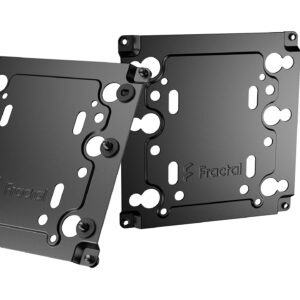 Fractal Design Universal Multibracket Mounting Adapter Kit - Mounts one 3.5"/2.5" HDD/SSD Drive or Water-Cooling Pump/Reservoir to a Standard 120 mm PC Case Fan Vent - Black (2 Pack)