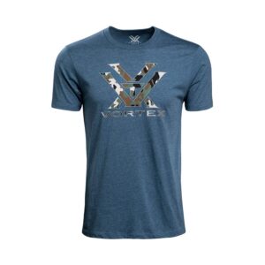 vortex optics logo short sleeve t-shirts (steel blue heather camo, 3x-large)