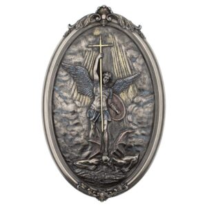 studio collection st. michael the archangel wall plaque | patron saint of grocers, military, and police | christian home goods