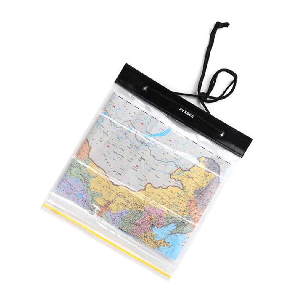 WILD FINDING Waterproof Map Case Holder, Watertight Map Carrier, Transparent Dry Bag Protector Pouch for Camping, Hiking, Documents, Electronics, Emergency, Outdoors