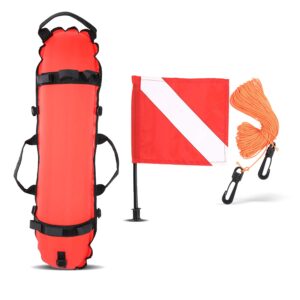 scuba buoy dive flag, scuba torpedo buoy diver down flag buoy scuba diving inflation torpedo buoy signal ball & flag