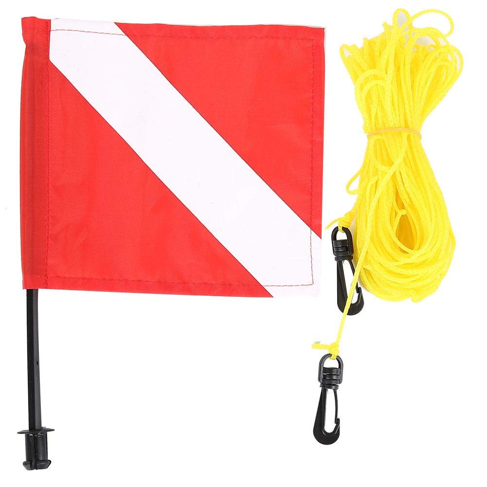 Scuba Buoy Dive Flag, Scuba Torpedo Buoy Diver Down Flag Buoy Scuba Diving Inflation Torpedo Buoy Signal Ball & Flag