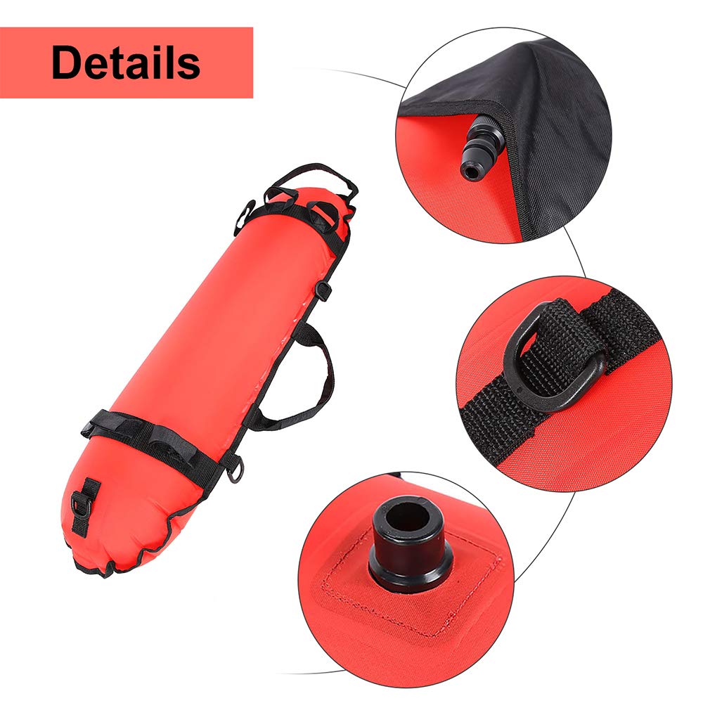 Scuba Buoy Dive Flag, Scuba Torpedo Buoy Diver Down Flag Buoy Scuba Diving Inflation Torpedo Buoy Signal Ball & Flag