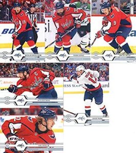 2019-20 upper deck series 1 & 2 veteran washington capitals team set of 13 cards: evgeny kuznetsov(#59), tom wilson(#60), t.j. oshie(#61), lars eller(#62), michal kempny(#63), john carlson(#64), braden holtby(#65), alexander ovechkin(#310), nicklas backst