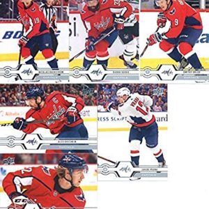 2019-20 Upper Deck Series 1 & 2 Veteran Washington Capitals Team Set of 13 Cards: Evgeny Kuznetsov(#59), Tom Wilson(#60), T.J. Oshie(#61), Lars Eller(#62), Michal Kempny(#63), John Carlson(#64), Braden Holtby(#65), Alexander Ovechkin(#310), Nicklas Backst