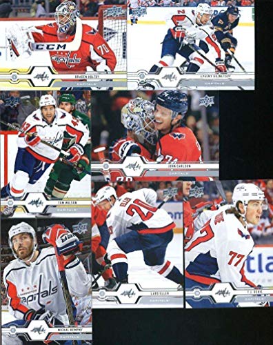 2019-20 Upper Deck Series 1 & 2 Veteran Washington Capitals Team Set of 13 Cards: Evgeny Kuznetsov(#59), Tom Wilson(#60), T.J. Oshie(#61), Lars Eller(#62), Michal Kempny(#63), John Carlson(#64), Braden Holtby(#65), Alexander Ovechkin(#310), Nicklas Backst