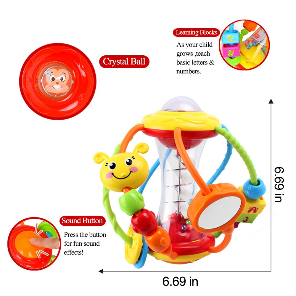 Yiosion Baby Rattles Toys Set, Infant Grab N Shake Rattle, Sensory Activity Ball, Development Learning Music Toy, Newborn First Birthday Gifts for 0 1 2 3 4 5 6 7 8 9 10 12 Month Babies Boy Girl