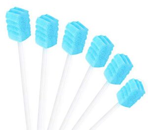 (50 pack) disposable mouth swabs sponge - unflavored & sterile oral swabs dental swabsticks for mouth cleaning(contains tooth powder)