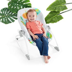 Bright Starts Safari Blast 2-in-1 Infant to Toddler Baby Rocker Seat with Soothing Vibration