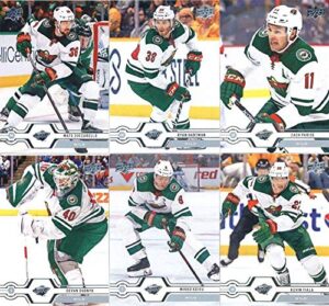 2019-20 upper deck series 1 & 2 veteran minnesota wild team set of 12 cards: eric staal(#124), jason zucker(#125), marcus foligno(#126), matt dumba(#127), jared spurgeon(#128), ryan suter(#129), mats zuccarello(#374), ryan hartman(#375), zach parise(#376)