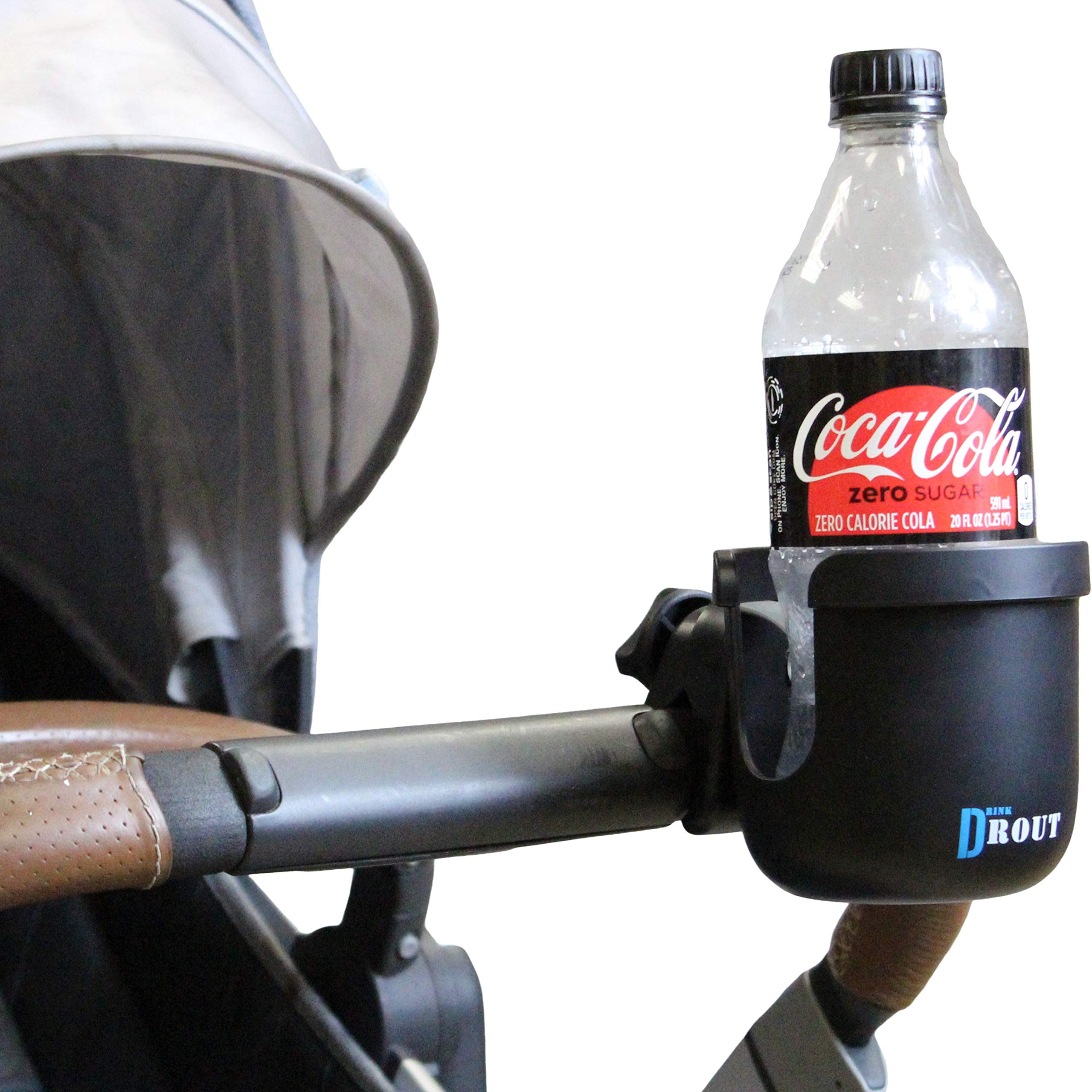 W4W Universal Stroller Cup Holder – Mega Strength Adjustable Clamp fits on Any Bike, Walker, Wheel Chair, Car – Large Adjustable Drink Holder fits Any Size Cup, Water Bottle, Can etc.