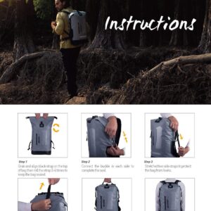 IDRYBAG Waterproof Backpack Dry Bag 20L/30L/40L, Floating Dry Backpack Waterproof for Men, Dry Sack Waterproof Bag for Backpacking Kayak