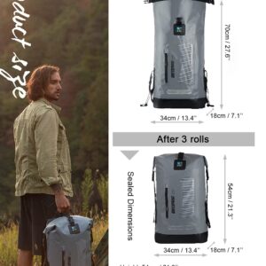 IDRYBAG Waterproof Backpack Dry Bag 20L/30L/40L, Floating Dry Backpack Waterproof for Men, Dry Sack Waterproof Bag for Backpacking Kayak