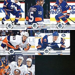 2019-20 Upper Deck Series 1 & 2 Veteran New York Islanders Team Set of 12 Cards: Mathew Barzal(#91), Josh Bailey(#92), Casey Cizikas(#93), Cal Clutterbuck(#94), Leo Komarov(#95), Nick Leddy(#96), Semyon Varlamov(#344), Anders Lee(#345), Jordan Eberle(#346