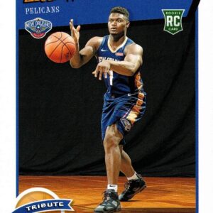 2019-20 Panini NBA Hoops Basketball #296 Zion Williamson Rookie Card Pelicans