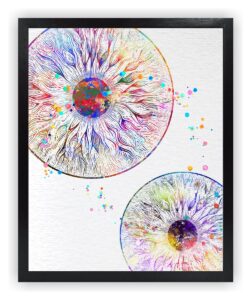 dignovel studios 11x14 unframed iris human eye blood vessels ophthalmology clinic watercolor art print poster housewarming wall giclee office home decor dn535