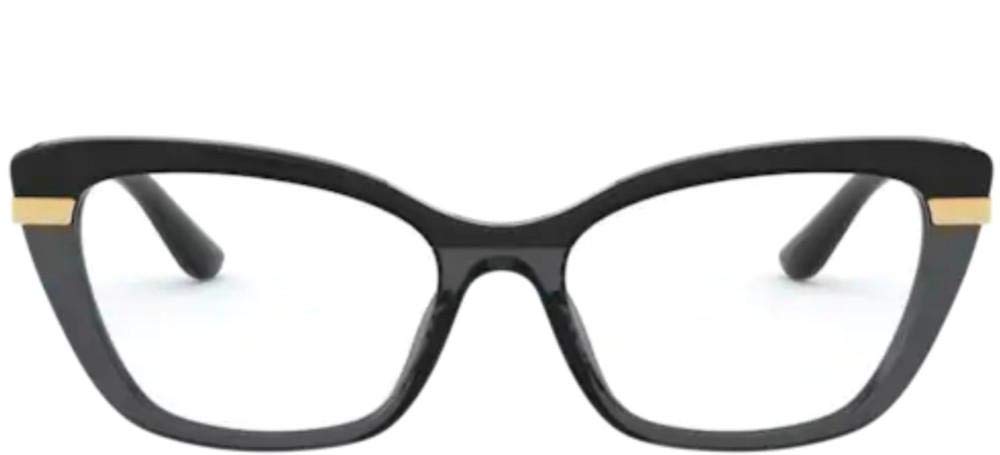 Dolce & Gabbana DG3325-3246 Eyeglass Frame BLACK ON TRANSPARENT BLA w/DEMO LENS 54mm