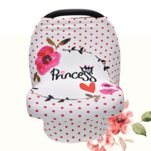 Cover Breastfeeding Scarf Rosy Dots Princess Breathable Covers Infant Stroller Cover Carseat Canopy Cover for Girls Boys