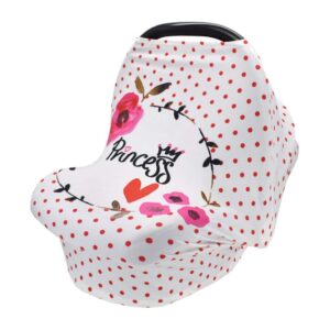 Cover Breastfeeding Scarf Rosy Dots Princess Breathable Covers Infant Stroller Cover Carseat Canopy Cover for Girls Boys