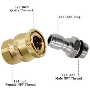 Twinkle Star Pressure Washer Adapter Set, 1/4 Inches Quick Disconnect Kit, Quick Coupler Fittings, 5000 PSI, TWIS223Y