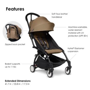 BABYZEN YOYO2 Stroller - Lightweight & Compact - Includes Black Frame, Toffee Seat Cushion + Matching Canopy - Suitable for Children Up to 48.5 Lbs