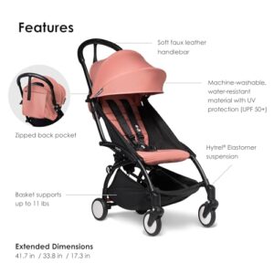 BABYZEN YOYO2 Stroller - Lightweight & Compact - Includes Black Frame, Ginger Seat Cushion + Matching Canopy - Suitable for Children Up to 48.5 Lbs