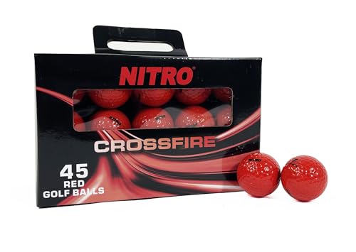 Nitro Crossfire 45 Golf Balls, 45- Pack - Red