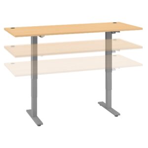 bush business furniture move 40 series height adjustable desk, 72w x 30d, natural maple