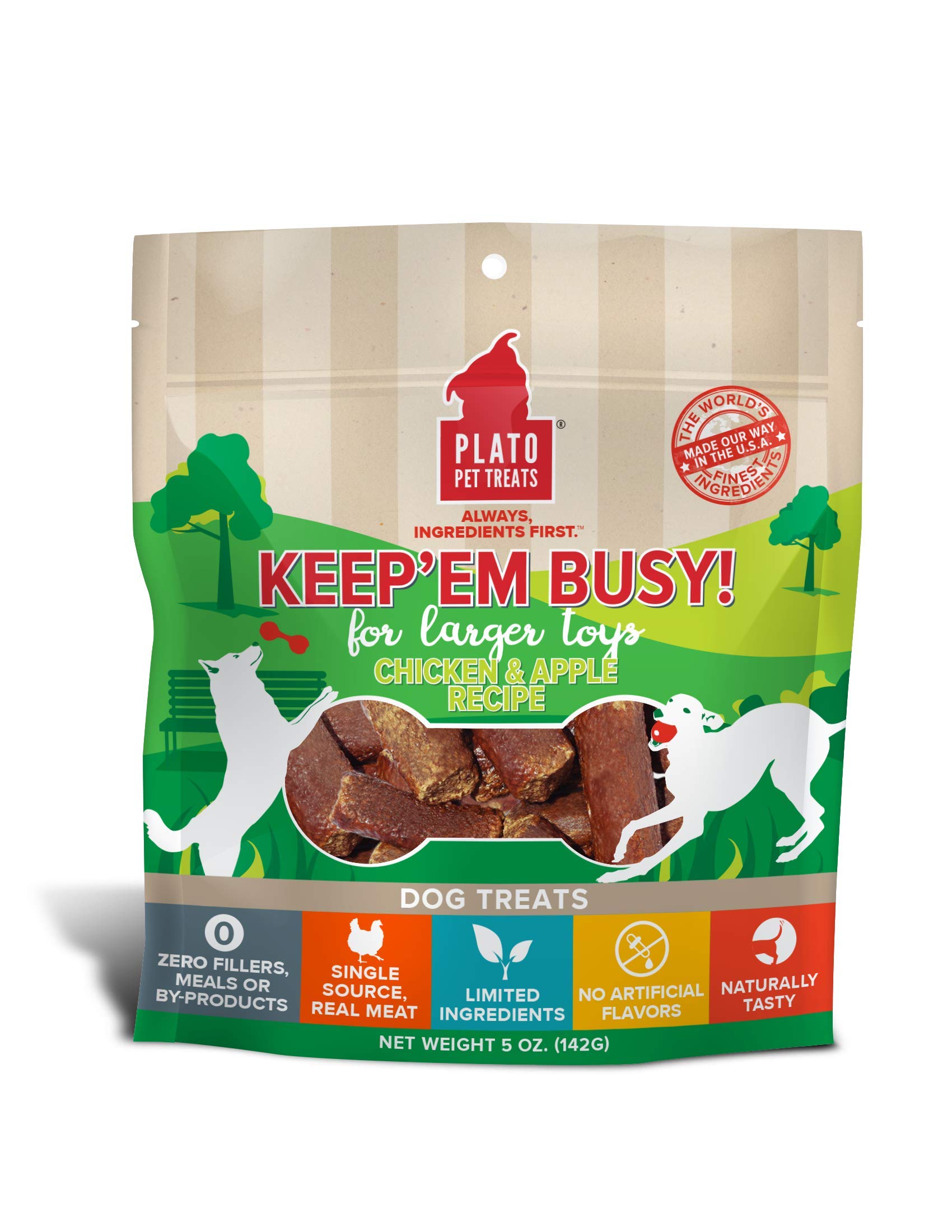 PLATO Keep'Em Busy Chicken & Apple Recipe for Large Toys 5oz, Natural