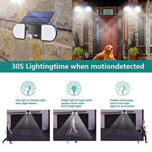 Bebrant Solar Lights Outdoor, 56 LED Motion Sensor Security Lights IP65 Waterproof Solar Flood Lights 360° Adjustable Double-Head Spotlights for Front Door Garden Yard Patio (2 Pack)…